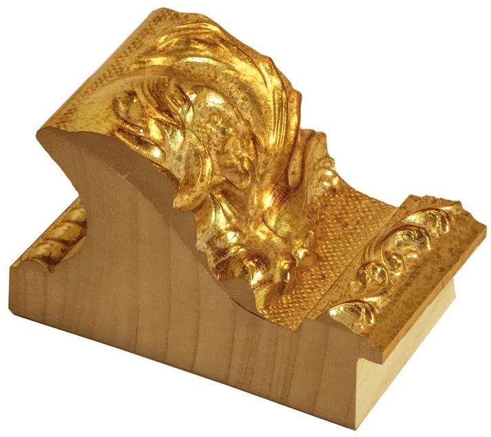 DANTIK - Zarámované zrcadlo - rozměr s rámem cca 70x90 cm z lišty KŘÍDLO zdobné zlaté (2890)