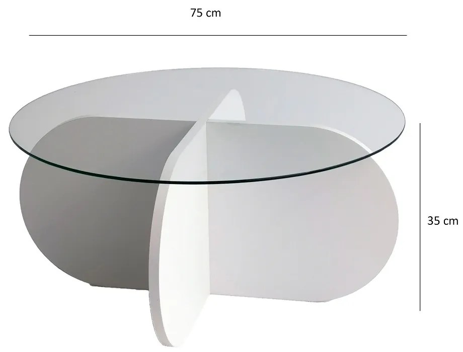 Designový konferenční stolek Jameela 75 cm bílý
