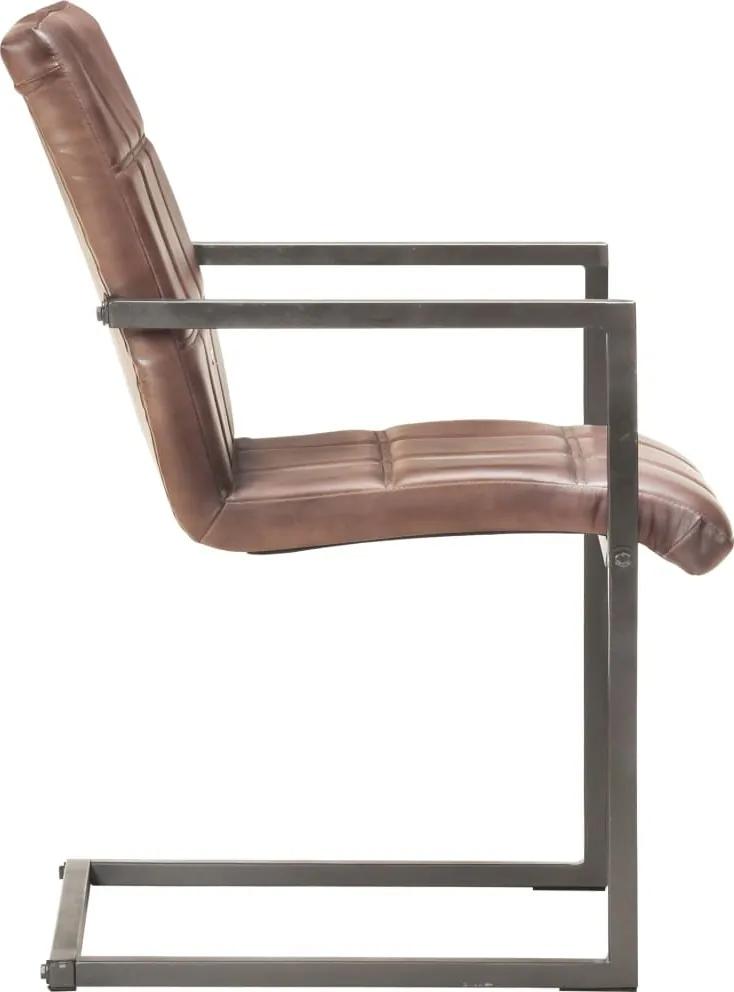 vidaXL Konzolové jídelní židle 2 ks pravá kůže [321853] Barva: Černá