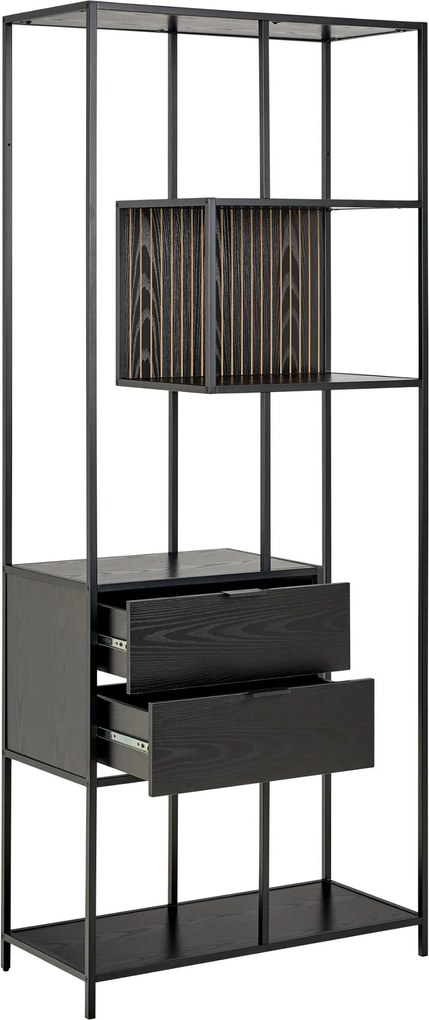 Knihovna SEAFORD II 185 cm černá