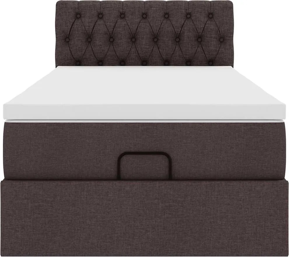 Osmanský rám postele s matrací tmavě šedá 90x190cm textil 3311507
