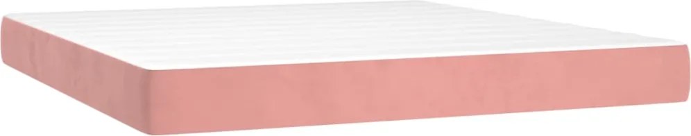 Box spring postel s matrací růžová 160x200 cm samet 3141436