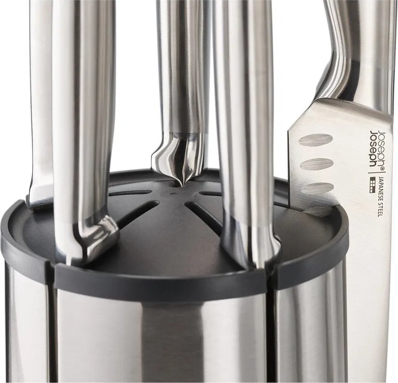 Sada nožů s rotačním stojanem 5 ks z nerezové oceli Elevate Steel – Joseph Joseph