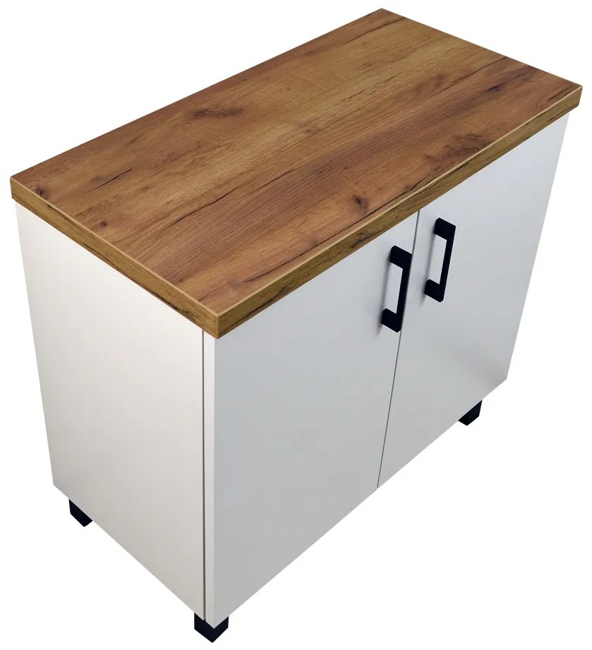 BPS-koupelny Koupelnová skříňka pod deskové umyvadlo ROSO W 80-HD - bílá/zlatý dub