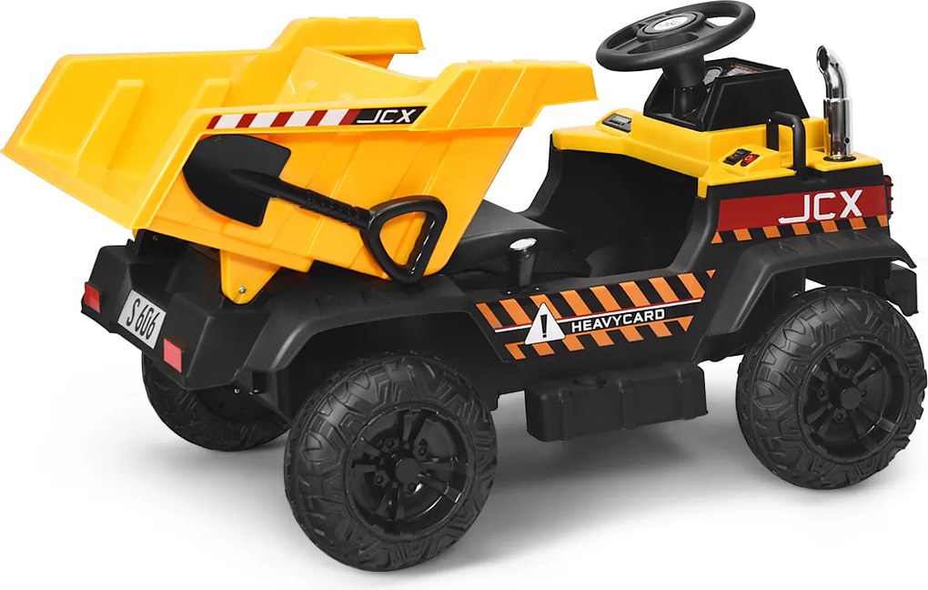 Costway 12 V dětský traktor s elektrickou zadní lopatou a dálkovým ovládáním