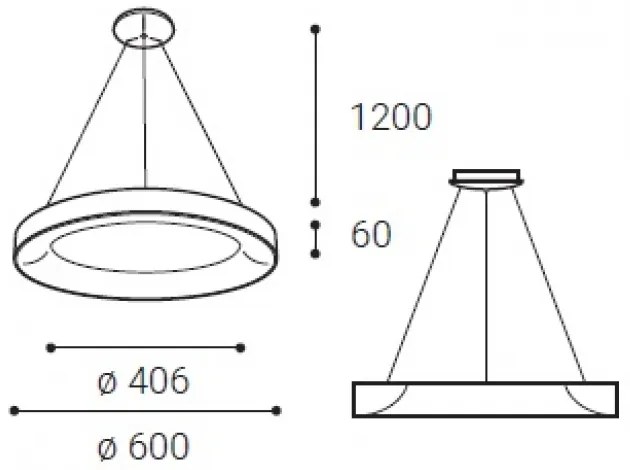 Led2 Závěsné LED svítidlo BELLA P-Z ø 60 cm, černá Varianty: 3000K/4000K DALI TW