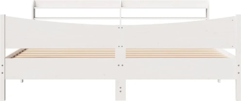 Rám postele s čelem bílý 180 x 200 cm masivní borovice 3307036
