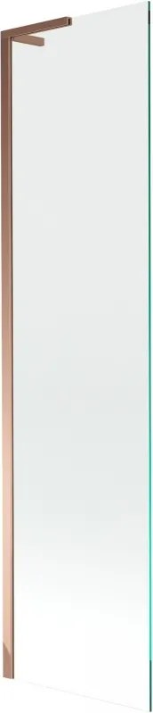Mexen Next L, 1-křídlová vanová zástěna 50 x 150 cm, 6mm čiré sklo, růžové zlato profil, 895-050-000-03-00-60