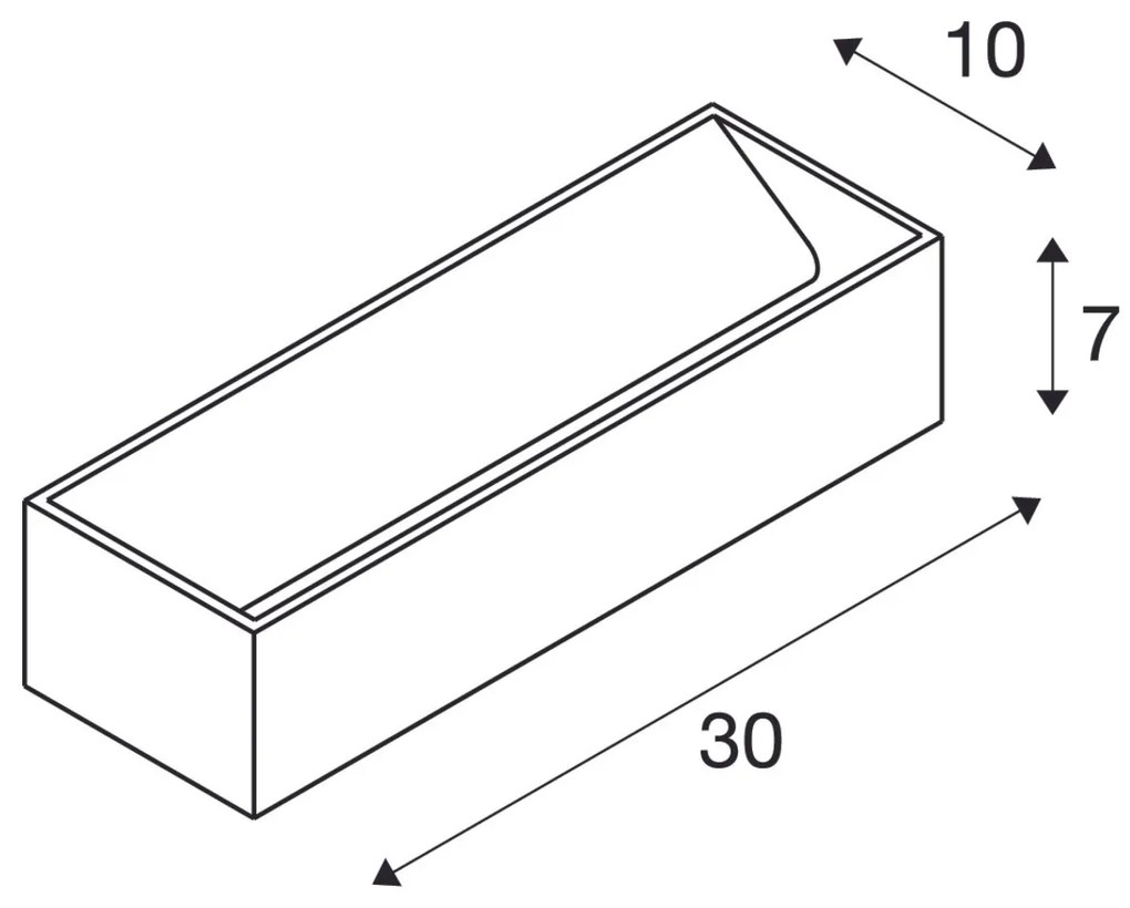SLV Logs IN L, nástěnné svítidlo se svícením nahoru/dolů, 19W LED 2000-3000K, černozlatá, šířka 30cm