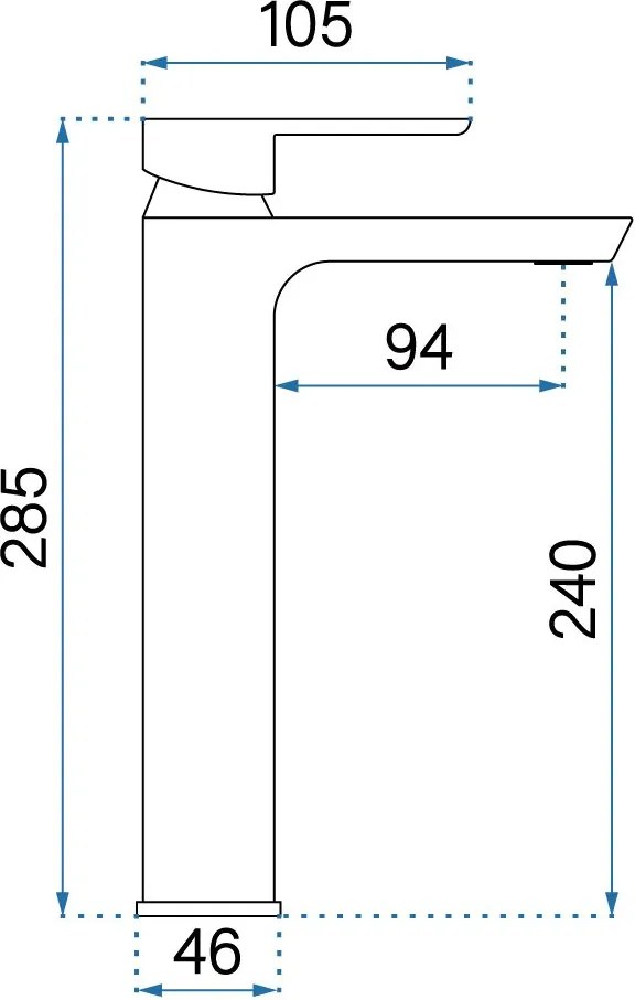 Rea Argus, vysoká umyvadlová baterie, černá, REA-B6211