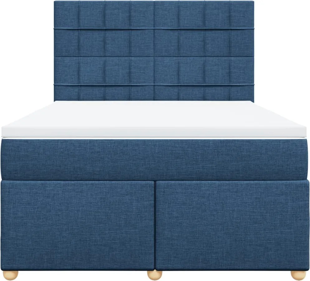 Box spring postel s matrací modrá 160x200 cm textil 3293637
