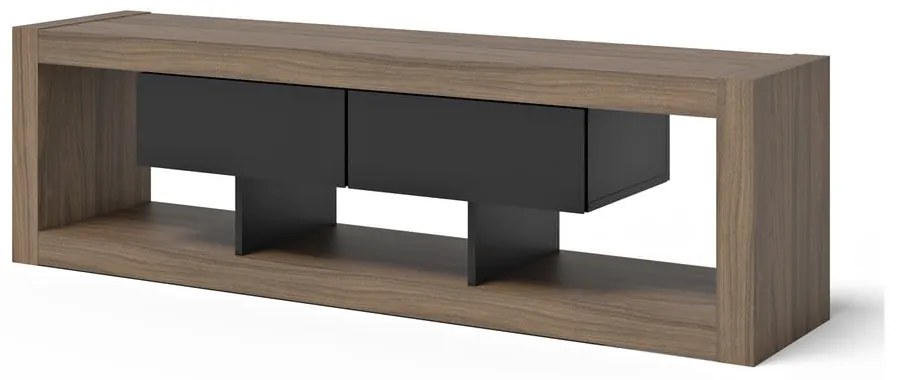 Hnědo-černý TV stolek v dekoru ořechu 175x52 cm Nara – TemaHome