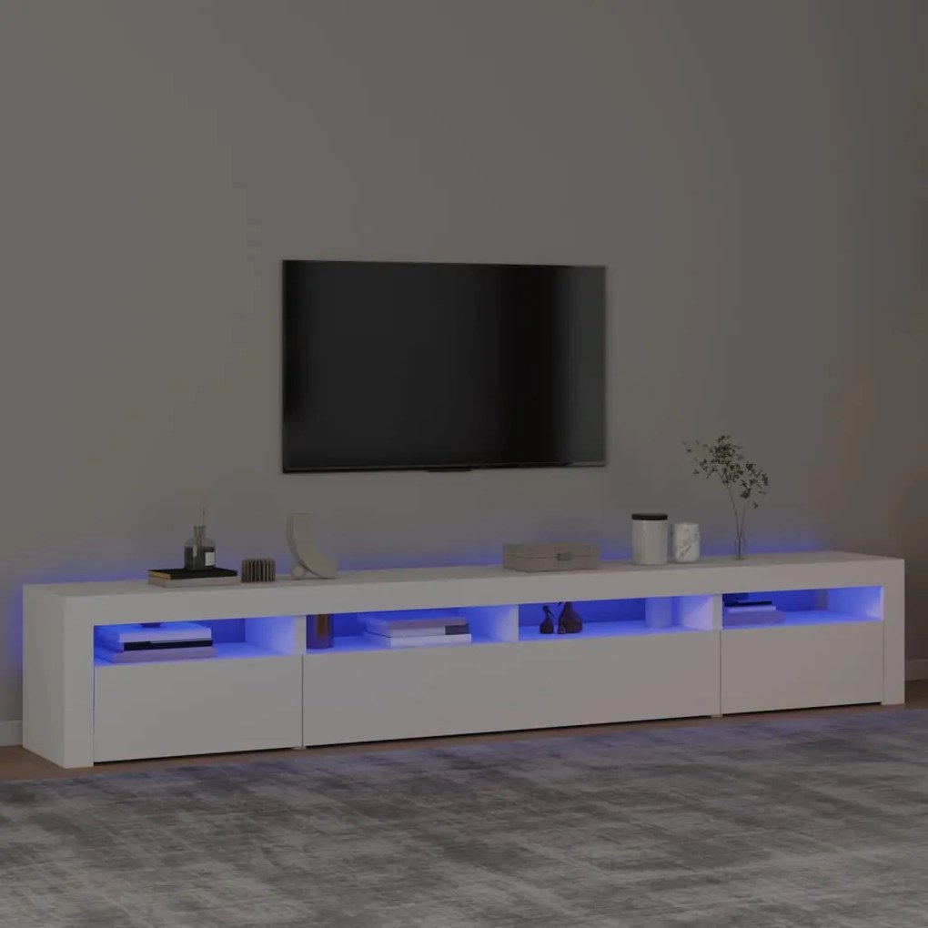 TV skříňka s LED osvětlením bílá 240x35x40 cm