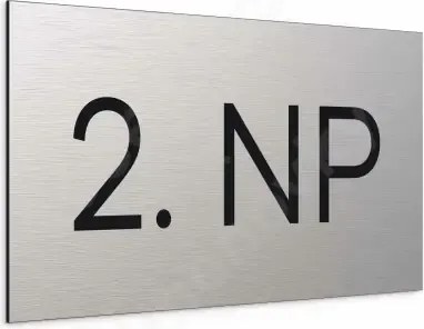ACCEPT Označení podlaží "2. NP" - stříbrná tabulka - černý popis