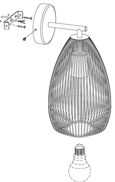 Eglo 49143 - Nástěnné svítidlo CLEVEDON 1xE27/60W/230V