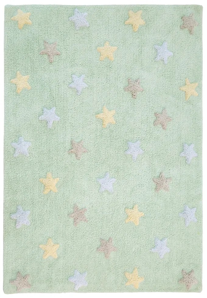 Lorena Canals koberce Přírodní koberec, ručně tkaný Tricolor Stars Soft Mint - 120x160 cm