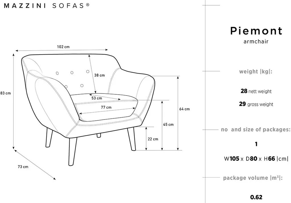 MAZZINI SOFAS Křeslo Piemont