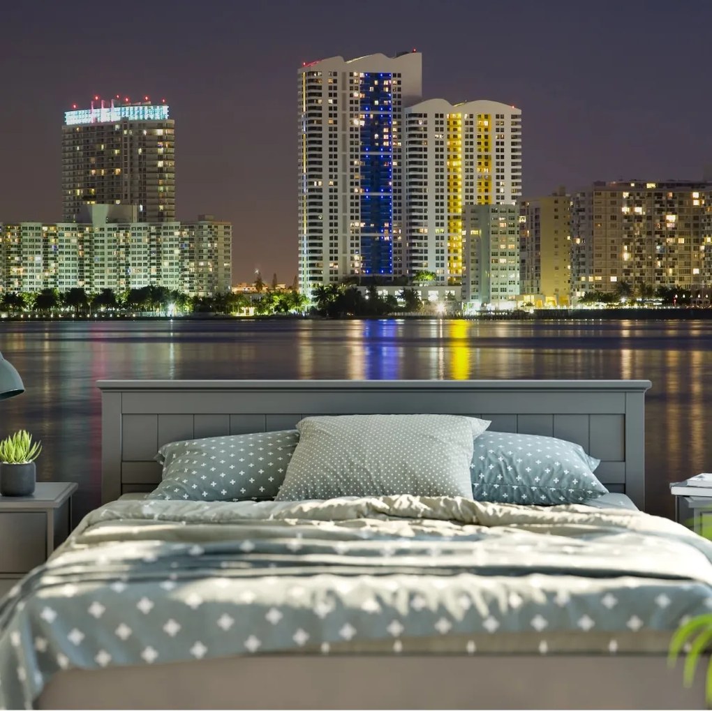 Obrazová tapeta - noční Miami samolepící satén 240 x 260 cm