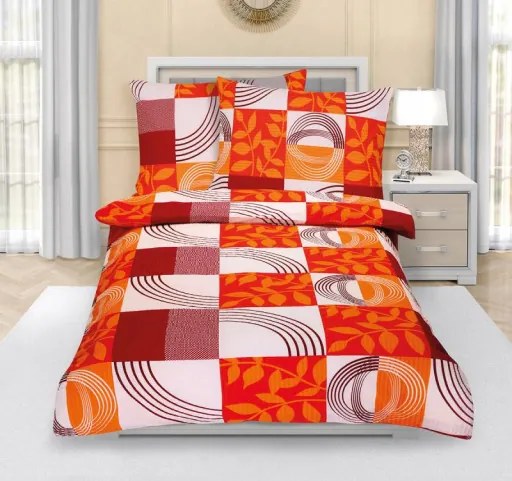 Bellatex Povlečení krepové Oranžový patchwork, 140x200,70x90 cm