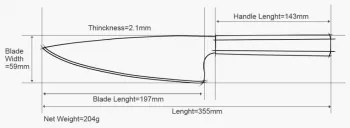 Šéfkuchařský nůž Gyuto 8" XITUO 67 vrstev damaškové oceli