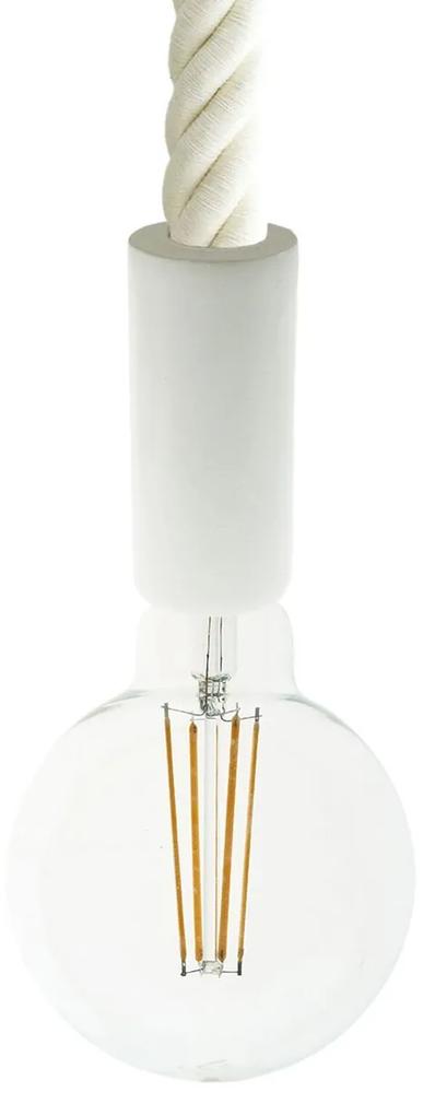 creative cables Závěsná lampa s 3XL 30mm lanovým kabelem, lakované dřevěné detaily Barva: Bílá