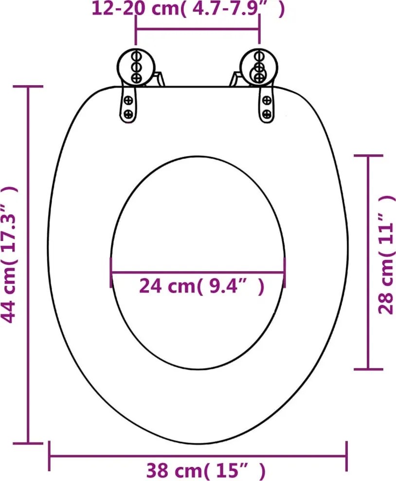 vidaXL WC sedátko s funkcí pomalého sklápění MDF zelená vodní kapka [146915]