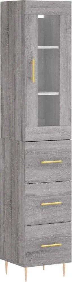 Skříň highboard šedá sonoma 34,5 x 34 x 180 cm kompozitní dřevo 3199231