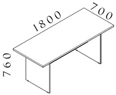 Konferenční stůl Komfort, dřevěná podnož, 180x70x76 cm SKA28 12