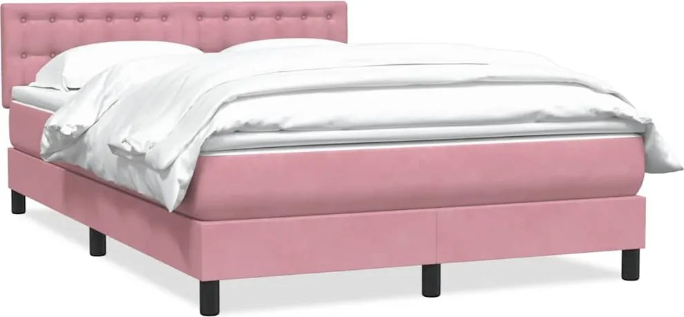 Box spring postel s matrací růžová 160x210 cm samet 3316604