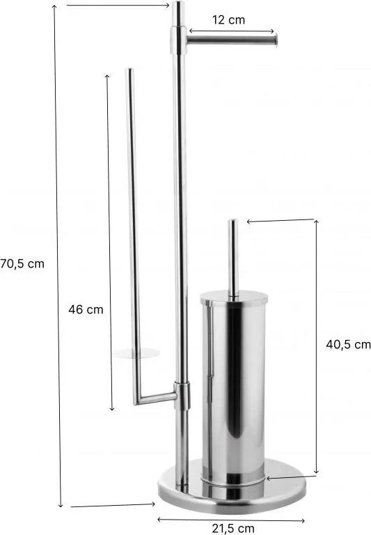 Erga Sisu, držák na toaletní papír se zásobníkem a WC kartáčem 3v1, chromová, ERG-YKA-P.SISU-CHR
