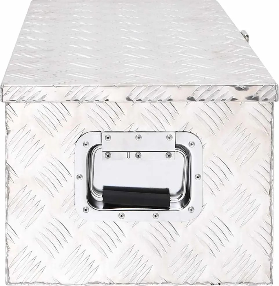 Úložný box stříbrný 80 x 39 x 30 cm hliník 152252