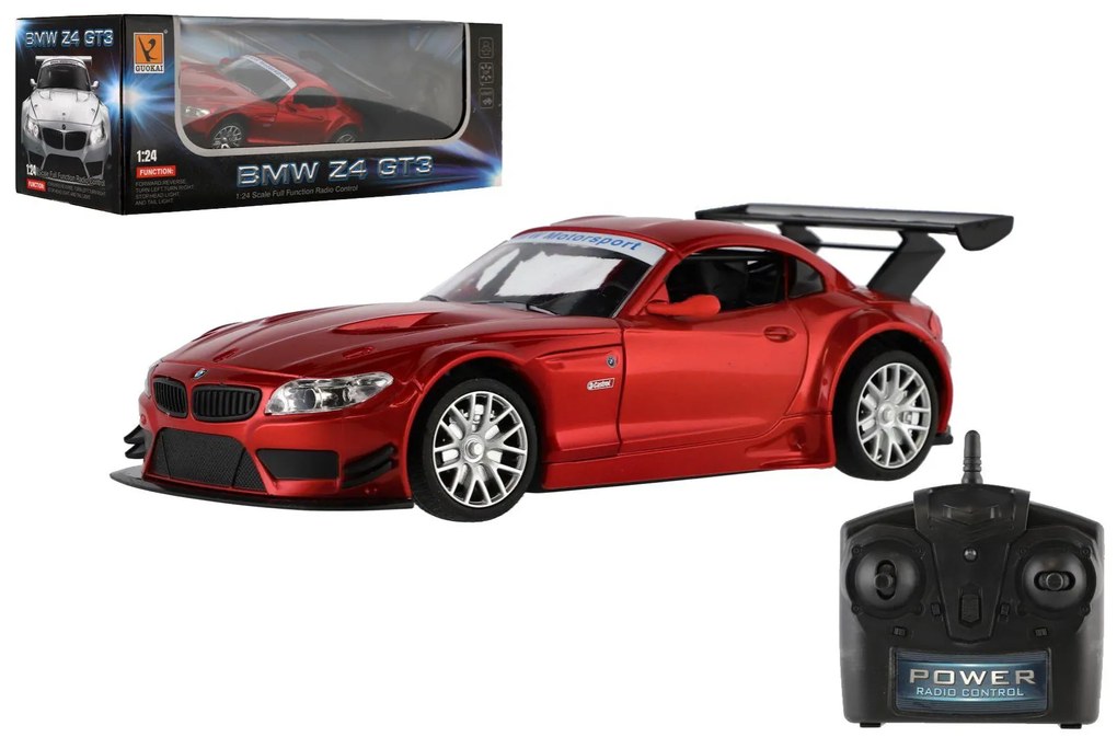 Auto RC BMW Z4 plast 18cm 2,4GHz na dálk. ovládání na baterie se světlem v krabici 29x11x14cm