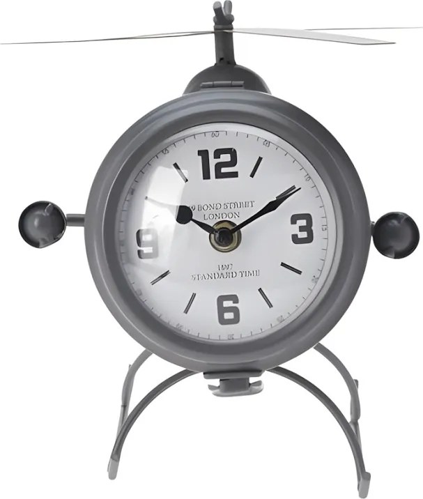 Stolní hodiny Helikoptéra – šedá 21 × 22 × 21 cm
