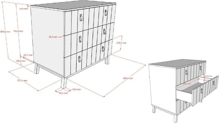 Béžová dětská komoda s přebalovacím pultem 98,5x94x57 cm Sezane – Vipack