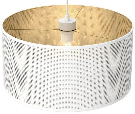 Lustr na lanku LOFT SHADE 1xE27/60W/230V pr. 40 cm bílá/zlatá