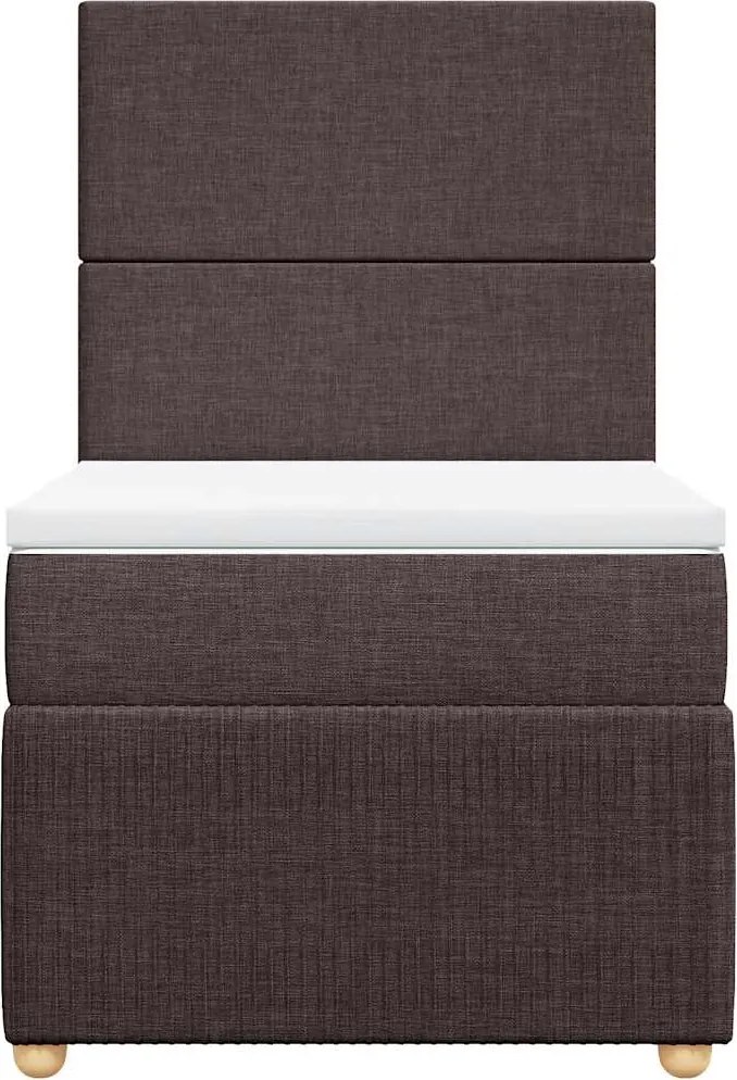 Box spring postel s matrací tmavě hnědá 90x200 cm textil 3294235