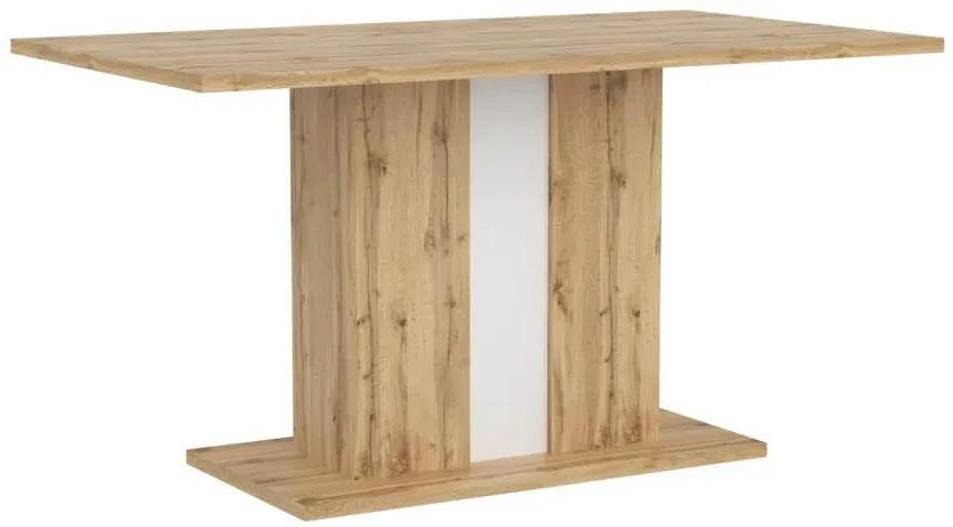 Jídelní stůl CASTRO 138x76 cm, dub wotan a matná bílá