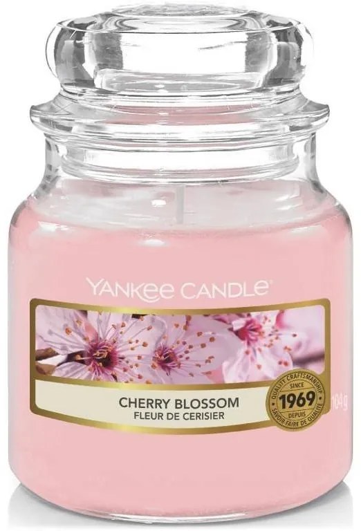 Yankee Candle Svíčka Yankee Candle 104g - Cherry Blossom, růžová barva, sklo, vosk