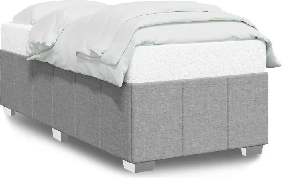 Rám postele bez matrace světle šedá 100 x 200 cm textil 3284811