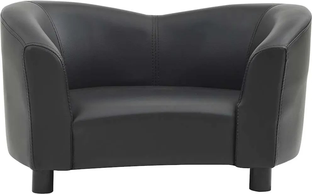 Pohovka pro psy černá 67 x 41 x 39 cm umělá kůže 170946