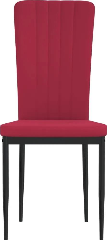vidaXL Jídelní židle 4 ks samet [326109] Barva: vínová červená