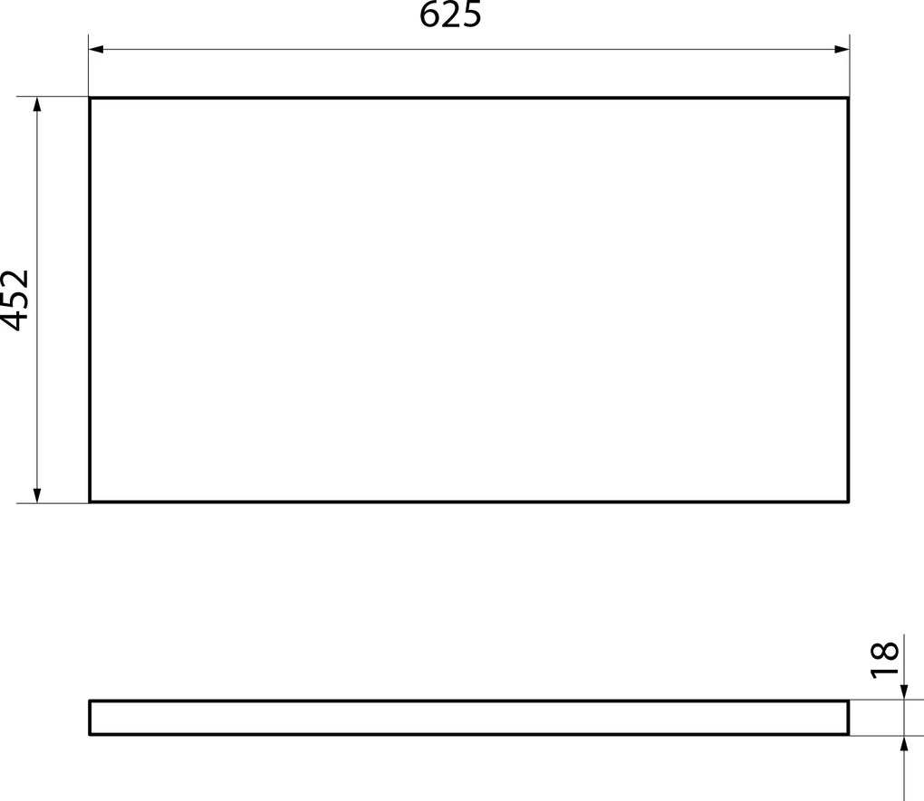 Aqualine Altair deska 62,5x45,2 cm antracit břidlice černá AI867