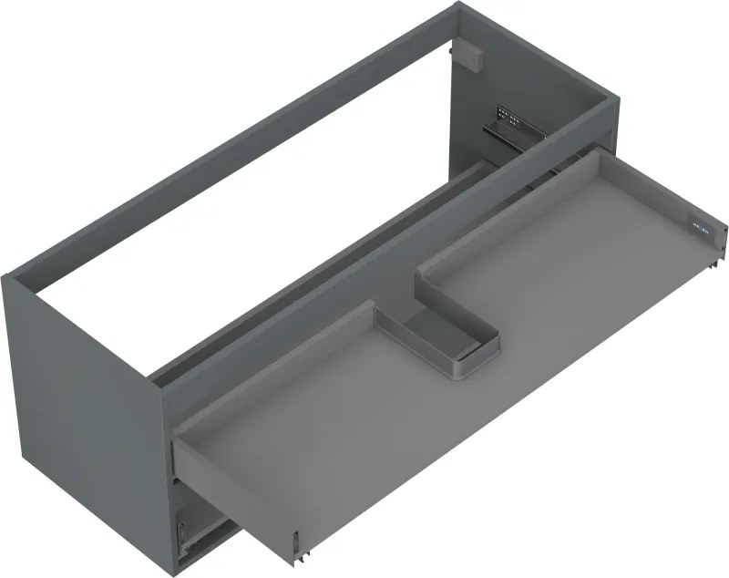 Mexen Box-A, závěsná skříňka 120 cm, 2 zásuvky, grafitová matná, 91AX0-1200-470-2-66