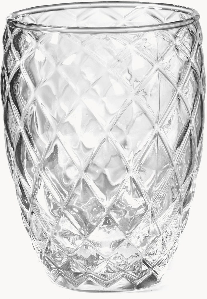 Sada ručně foukaných sklenic Diamond, 6 dílů