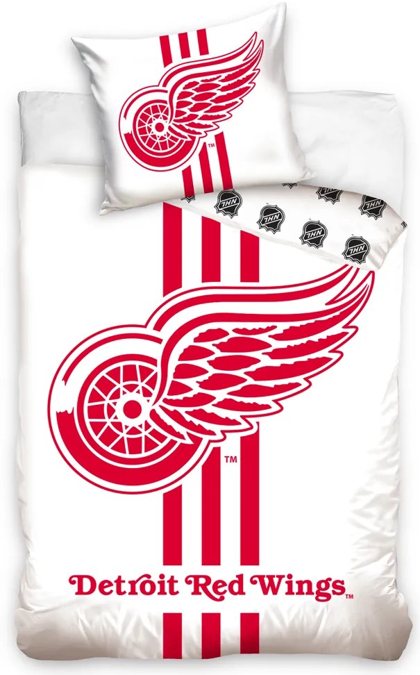 TipTrade s.r.o. Hokejové povlečení NHL Detroit Red Wings White 140x200 + 70x90