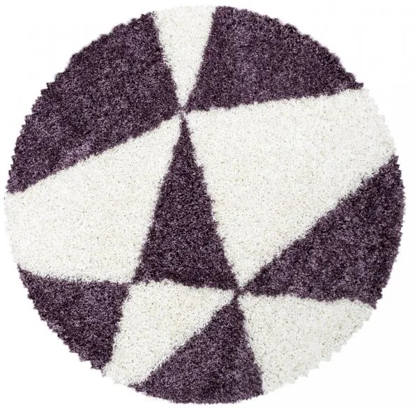 Vopi | Kusový koberec Tango shaggy 3101 lila - Kruh průměr 120 cm