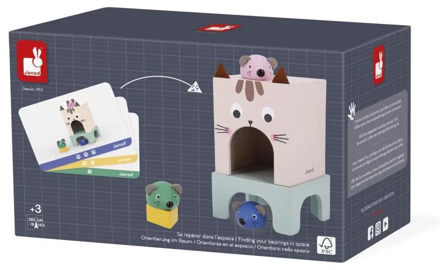 Janod Vzdělávací hra pro děti orientace v prostoru Kočka a myš Didaktik