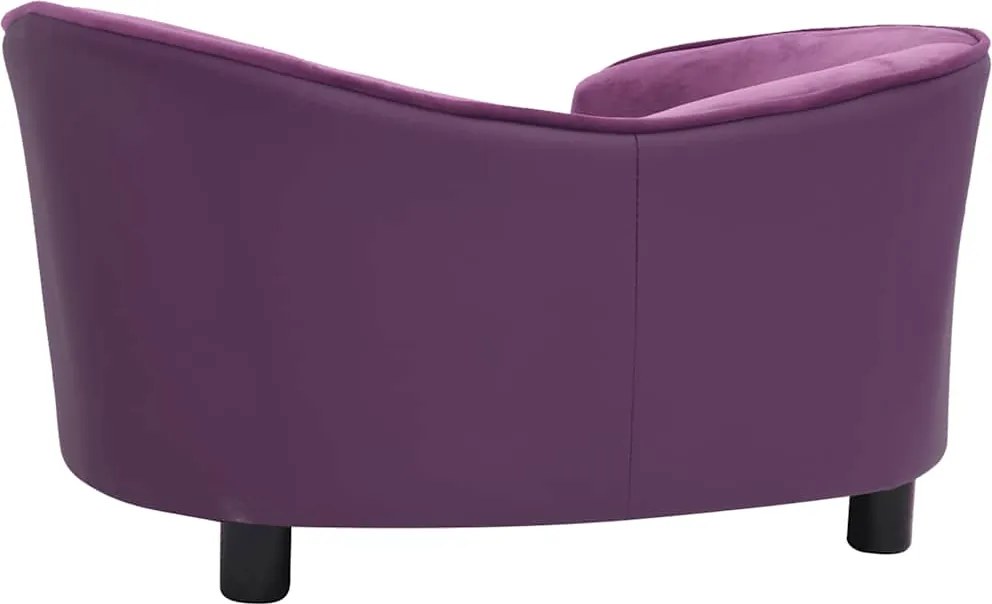 Pohovka pro psy vínová 69 x 49 x 40 cm plyš a umělá kůže 171035