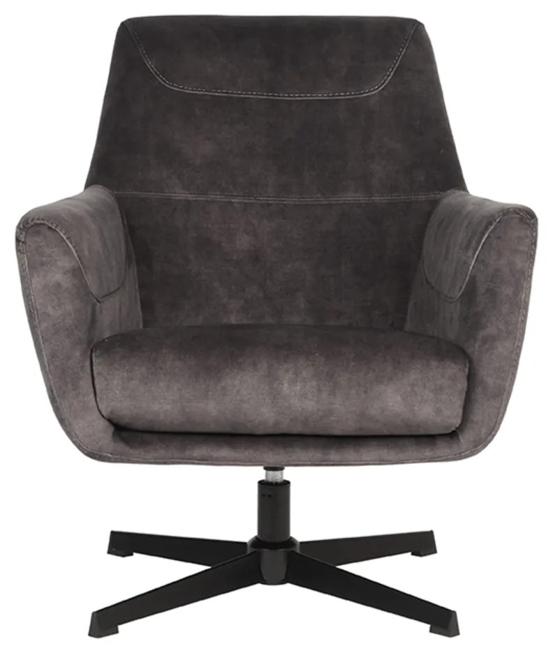 LABEL51 Sametové křeslo TOBY antracit CM-55.000