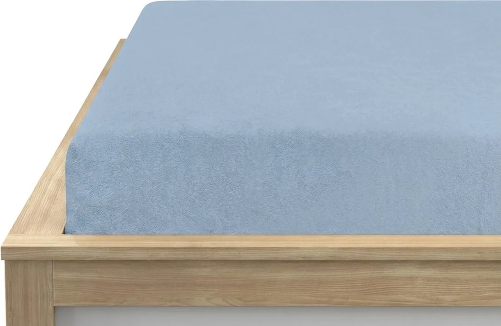Fleecové napínací prostěradlo MOLTON světle modré 90 x 200 cm